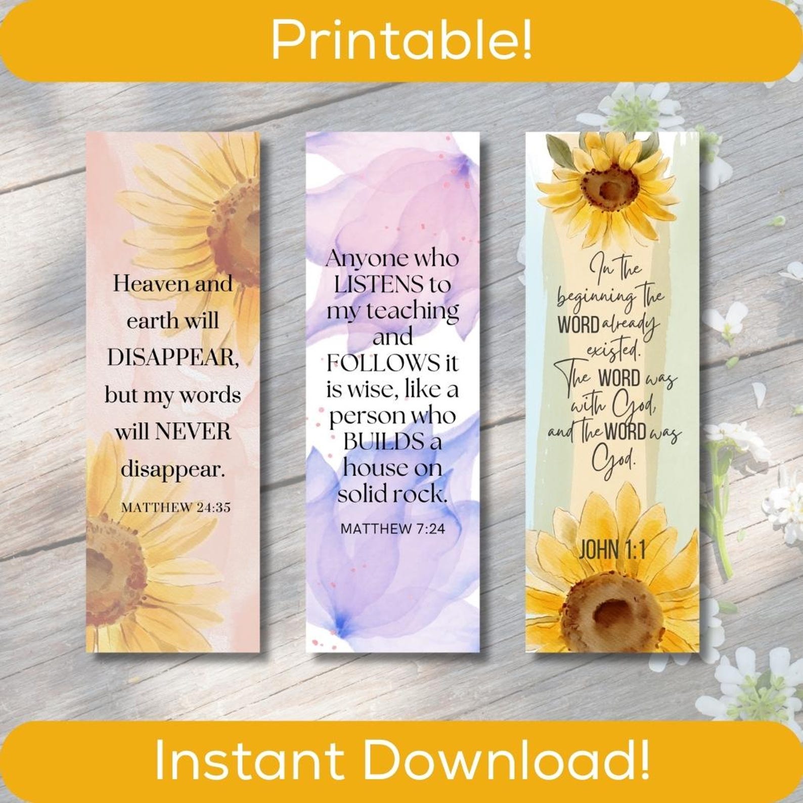 PRINTABLE Bookmarks With Scripture on the Word - Etsy