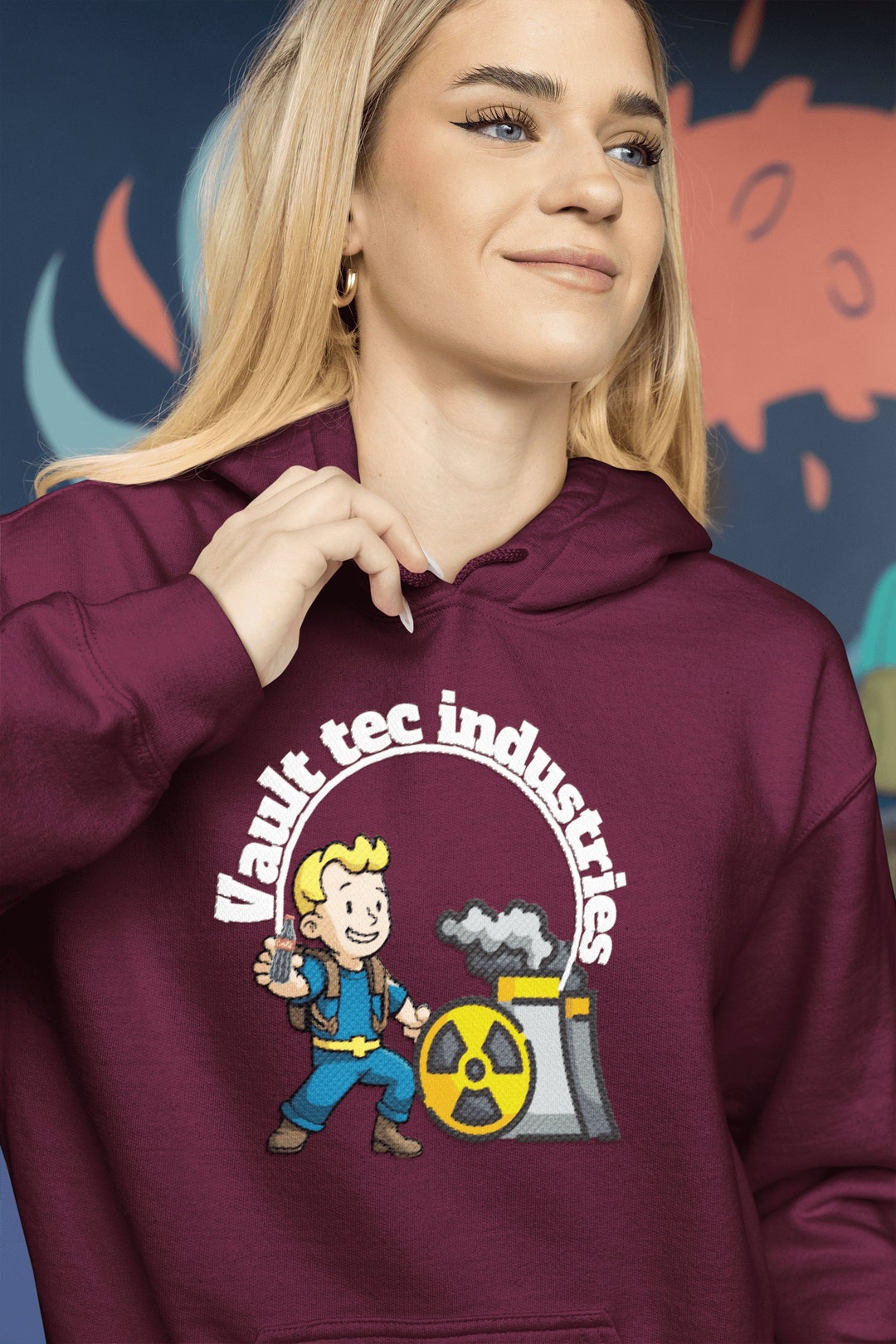 Unisex College Hoodie Inspired Fallout 76, Hoodie Vault Tec Industries ...