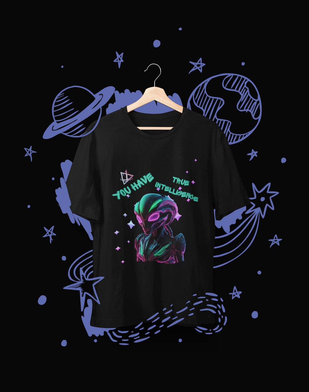3D ALIEN UNISEX SHIRT, Alien Chic 3D Mind Meld, Perfect Gift for Lovers ...