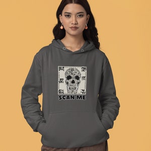 Skeleton Scan Me Hoodie, Code QR Skeleton ,funny QR Code Skeleton ...