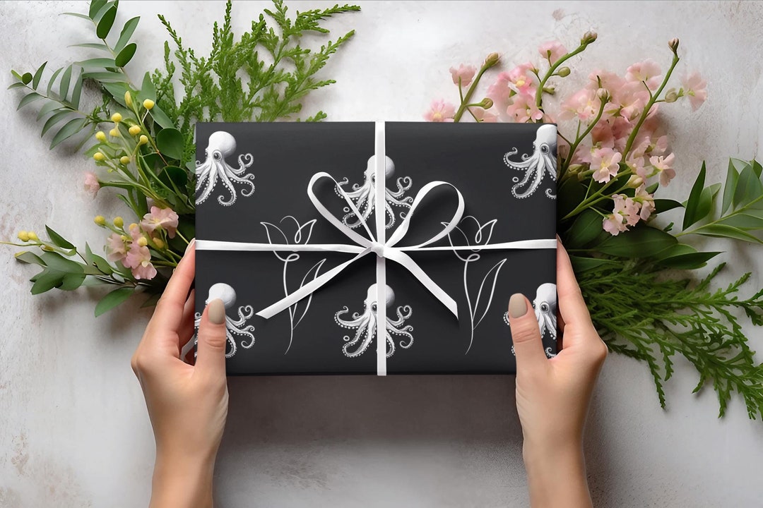 Beautiful Octopus Wrapping Paper for All Occasions, Vintage Octopus ...