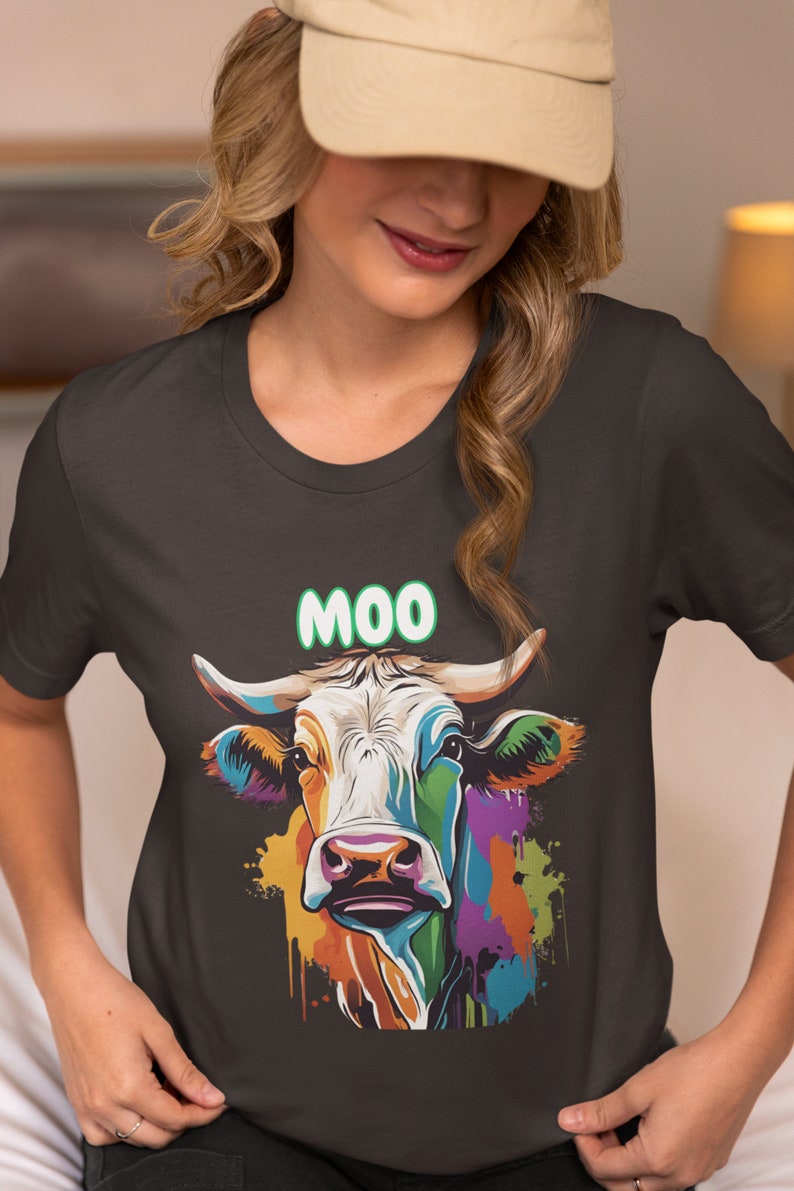 Funny Cow Shirt, Moo Art Cow Shirt ,unisex Garment-dyed T-shirt ...
