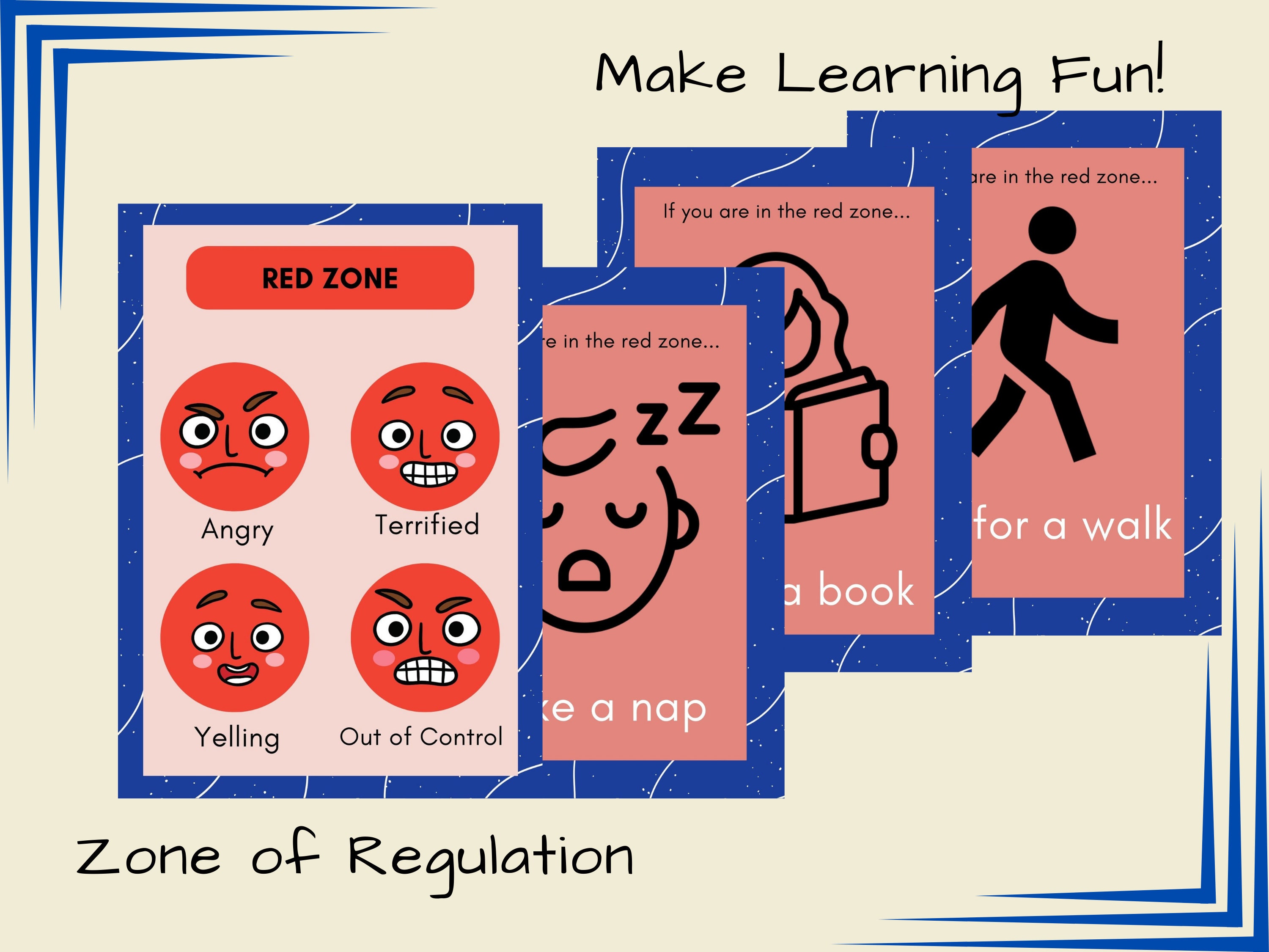Zone of Regulation Flashcards Kid-friendly Learning Explore Regulations ...