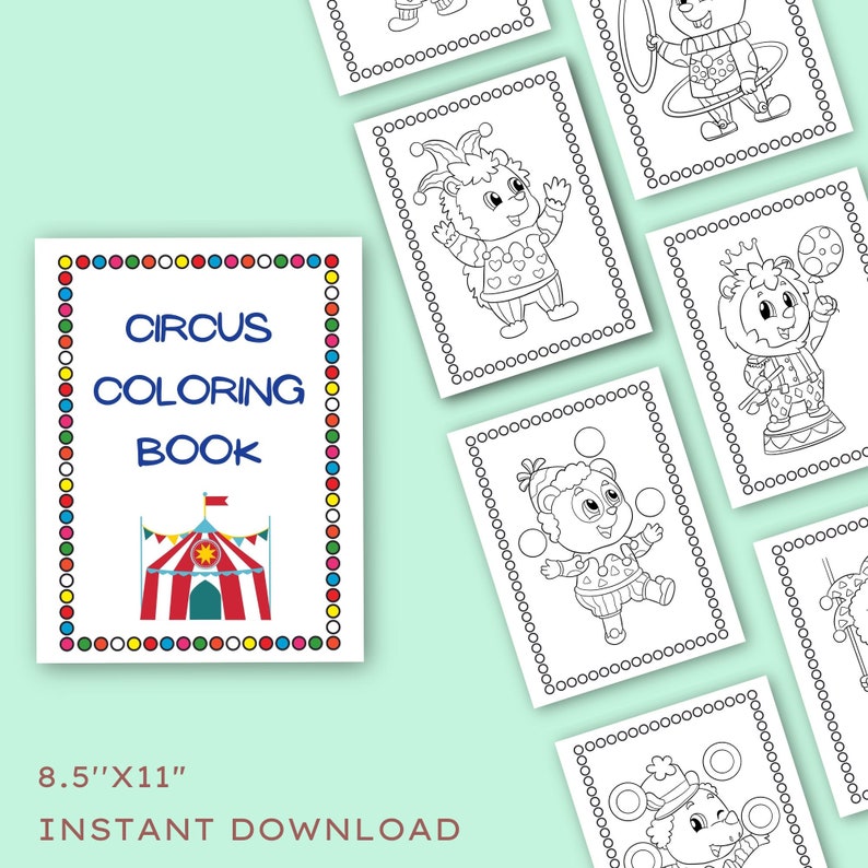 Printable Clown Coloring Pages for Kids and Adults 30 Pages Instant ...
