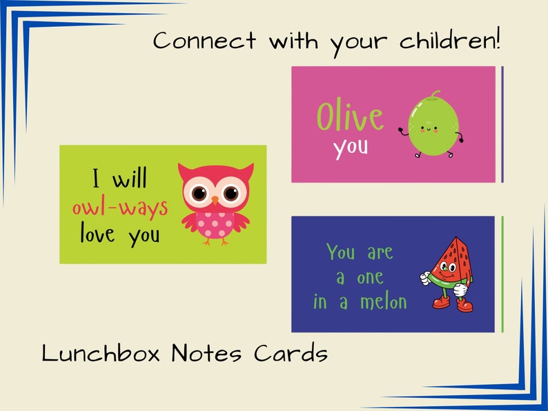 Lunch Notes Cards Sweet Surprises for Your Little Ones Printable ...
