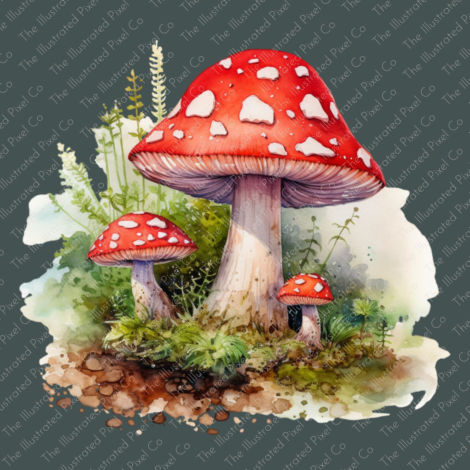 Watercolor Toadstools PNG Clipart DIGITAL DOWNLOAD - Etsy