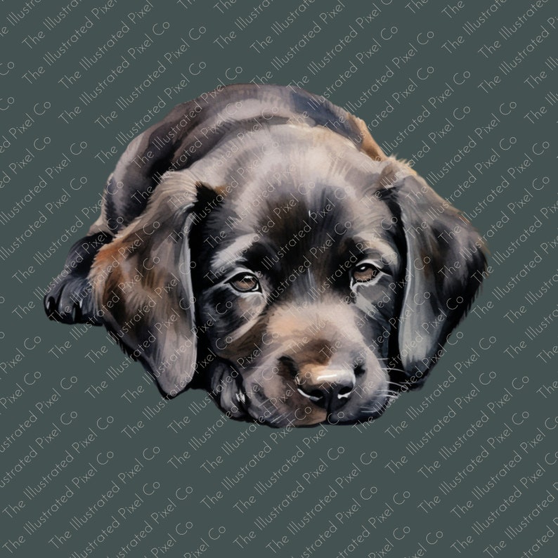 Watercolor Black Labrador Puppies PNG Clipart DIGITAL DOWNLOAD - Etsy