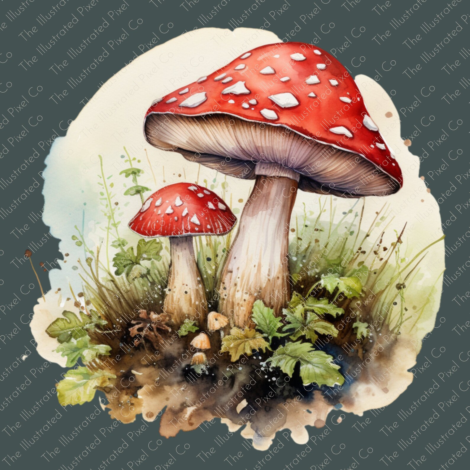 Watercolor Toadstools PNG Clipart DIGITAL DOWNLOAD - Etsy