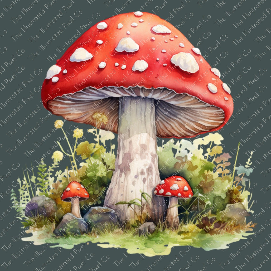 Watercolor Toadstools PNG Clipart DIGITAL DOWNLOAD - Etsy