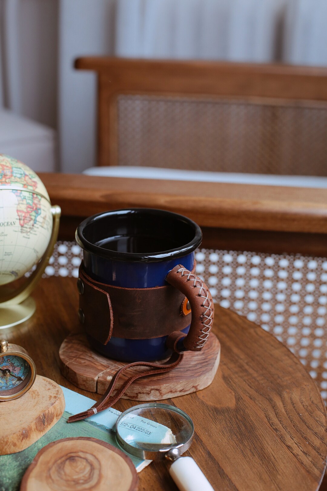 Customize Leather Cup, Personalized Enamel Mug, Coffie Cup, Enamel Mug ...