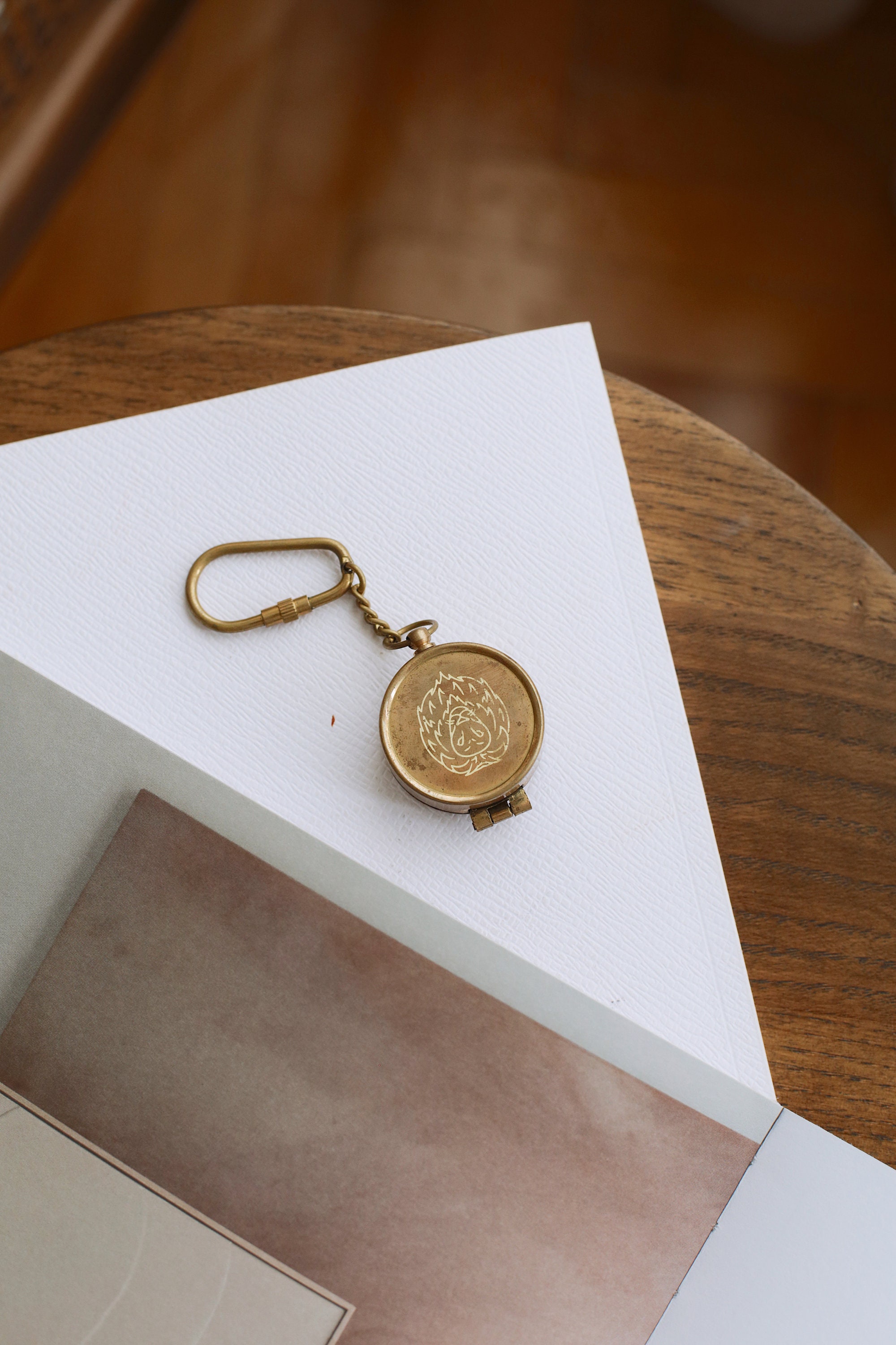 Personalized Compass With Leather Case Gift, Working Compass, Engraved ...