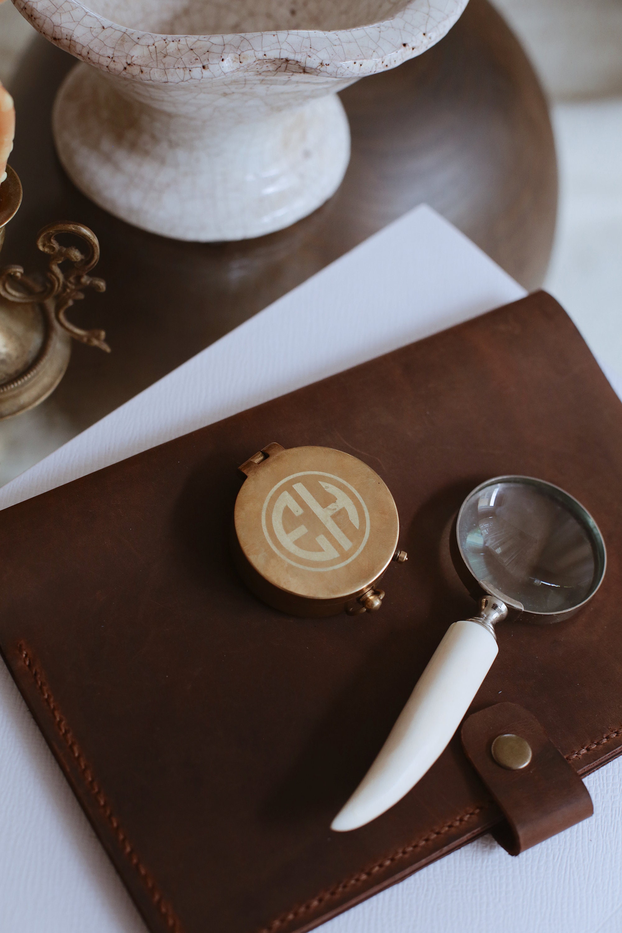Personalized Compass With Leather Case Gift, Working Compass, Engraved ...