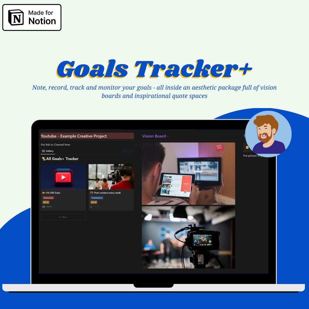 Goals Tracker+ Notion Template / Goal Planner Notion / Goal Planner ...