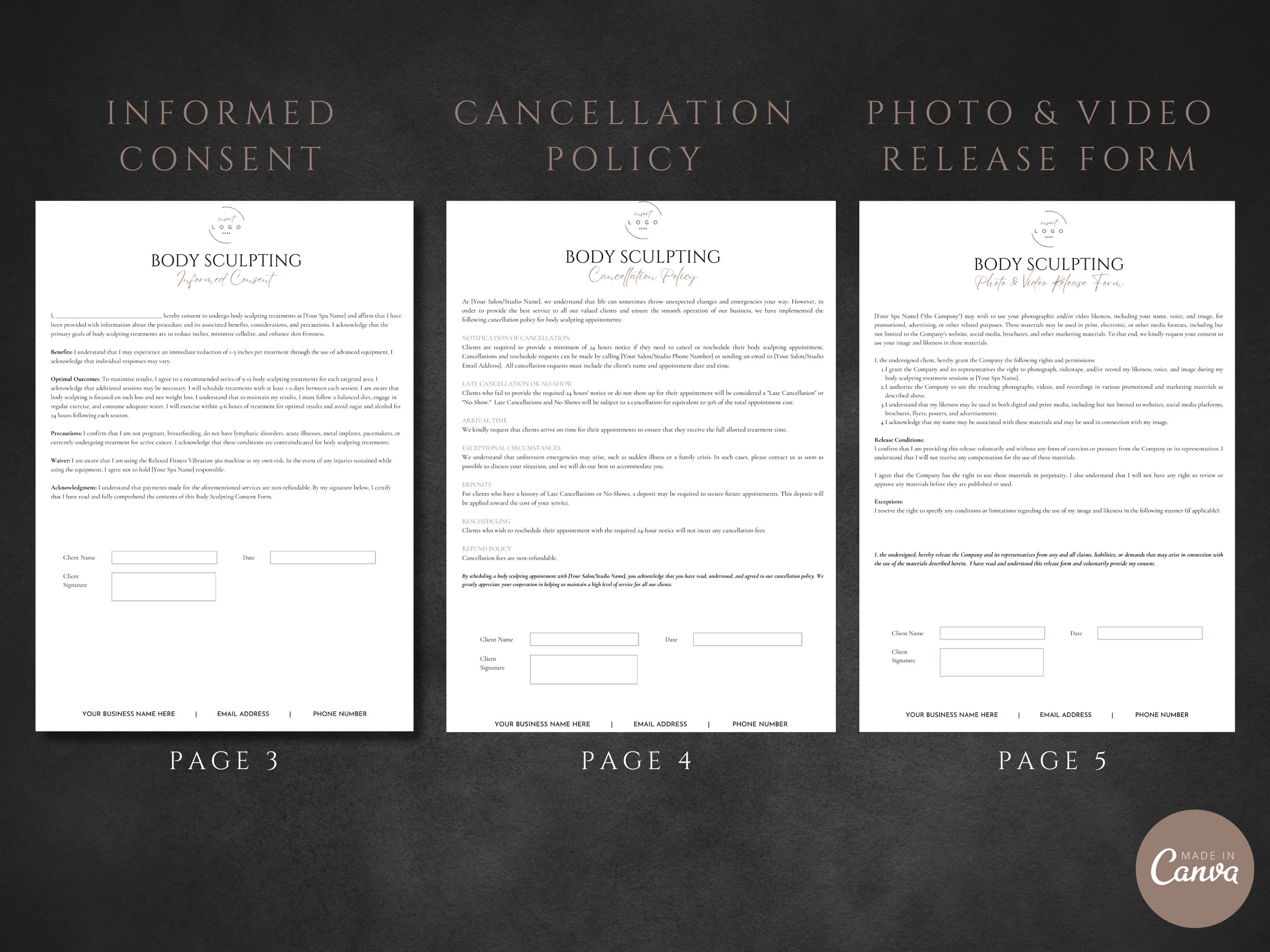 Body Sculpting Intake Forms, Body Contouring Consultation & Consent ...