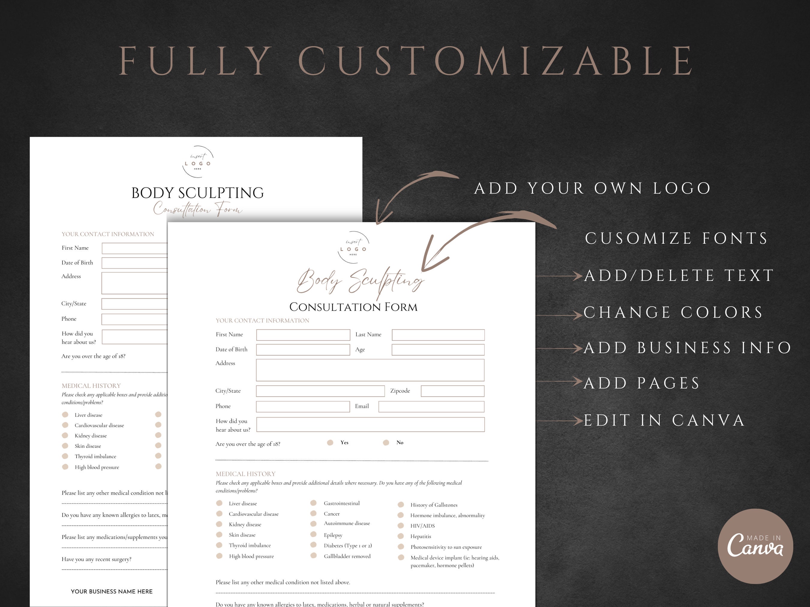 Body Sculpting Intake Forms, Body Contouring Consultation & Consent ...