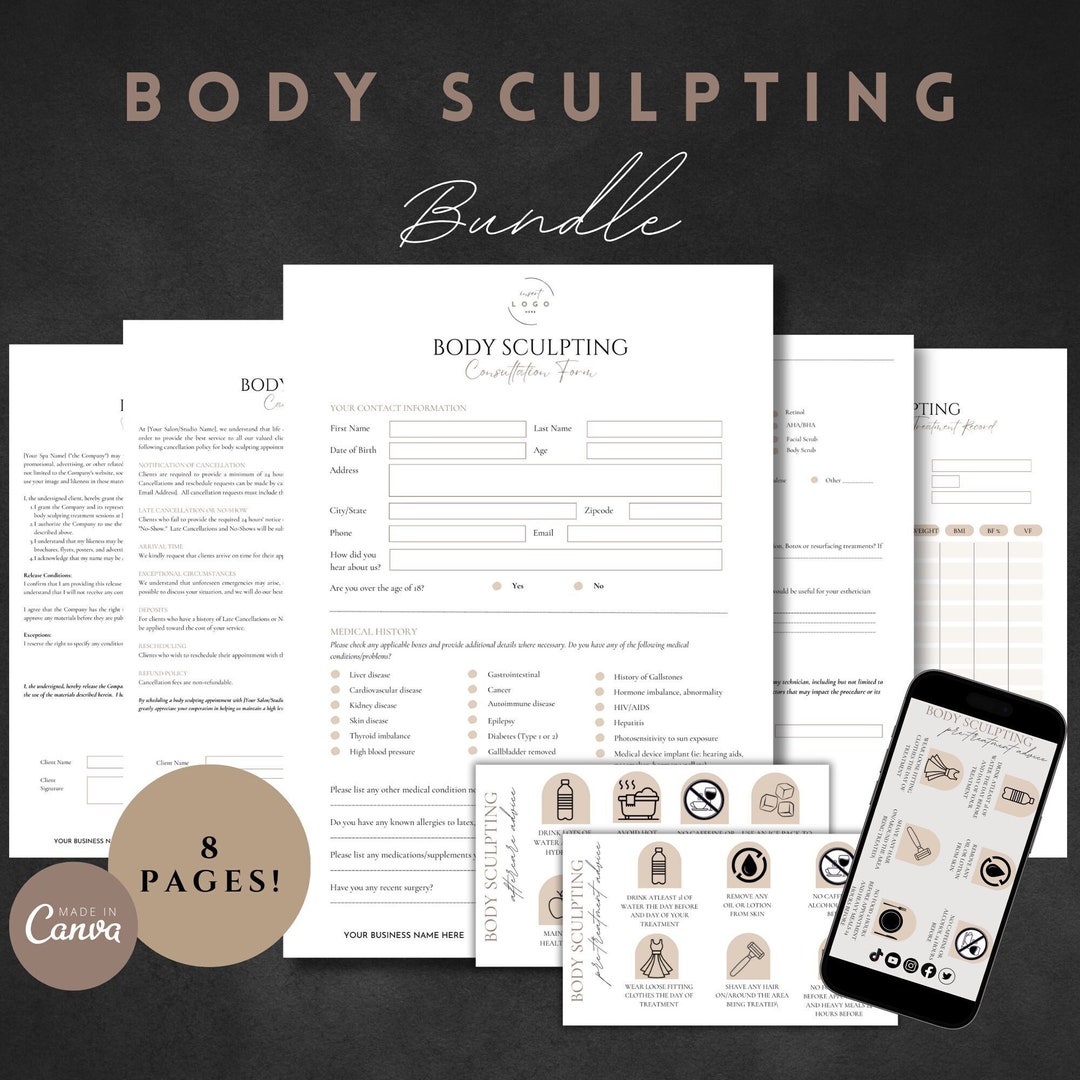 Body Sculpting Intake Forms, Body Contouring Consultation & Consent ...
