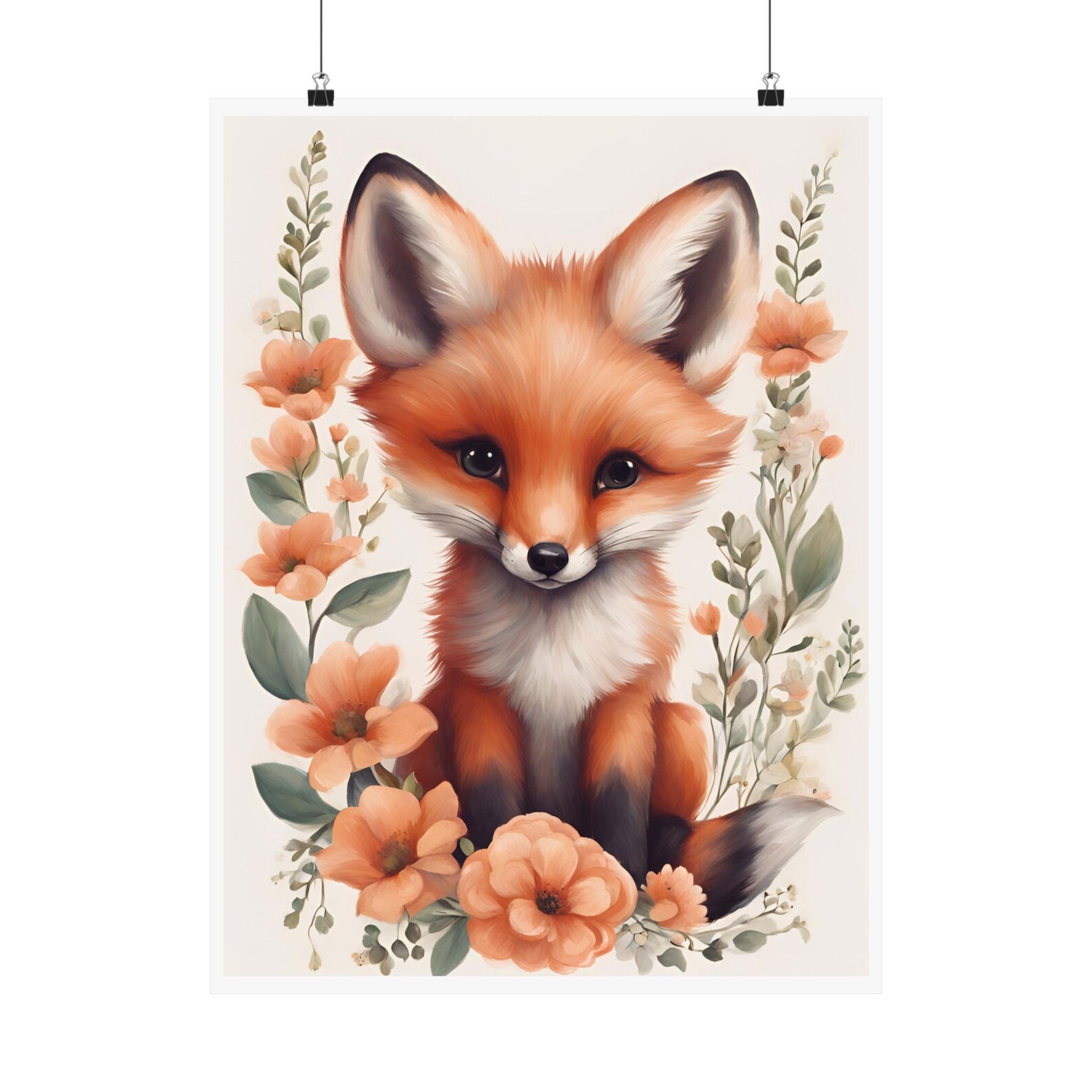 Baby Fox Nursery Matte Vertical Posters - Etsy