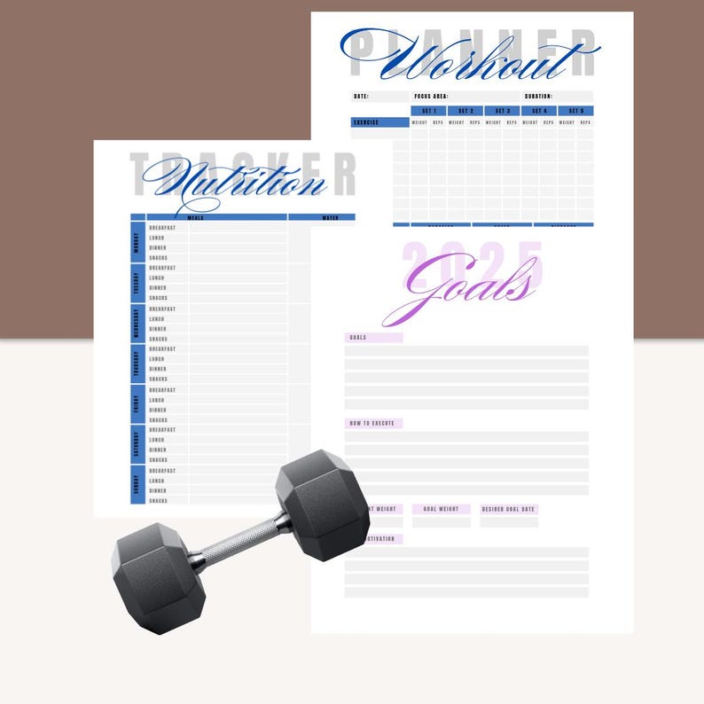 Printable 2025 Fitness Goals Planner - Etsy