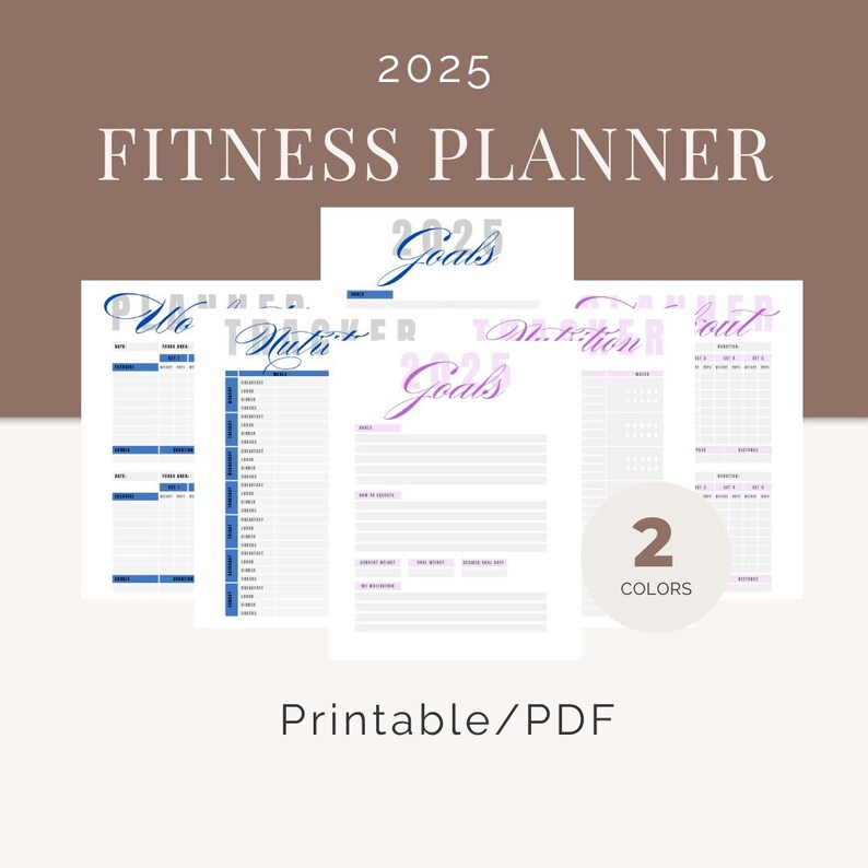 Printable 2025 Fitness Goals Planner - Etsy