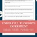 Unhelpful Thoughts Experiment Worksheet for Speech Therapy editable ...