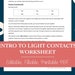 Intro to Light Contacts Worksheet for Speech Therapy (editable ...