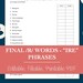 Final /R/ Words IRE Phrases Worksheet for Speech Therapy editable ...