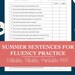 Summer Sentences for Fluency Practice Worksheet for Speech Therapy ...