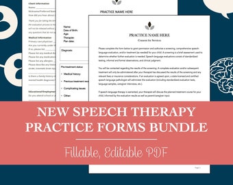 New Speech Therapy Practice Forms Bundle | Editable, Fillable ...