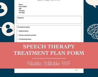 Speech Therapy Progress Report Template Editable, Fillable, Printable ...
