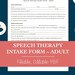 Speech Therapy Intake Form for Adults (editable, Fillable, Printable ...