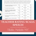 Teacher Rating Scale: Speech Worksheet for Speech Therapy (editable ...