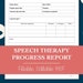 Progress Report Template for Speech Therapy (editable, Fillable ...