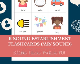 R Sound Speech Therapy Flashcards AR Sound Establishment - Etsy