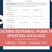 Teacher Referral Form for Speech Therapy (editable, Fillable, Printable ...