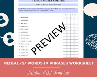 Medial /f/ Words in Phrases Worksheet for Speech Therapy | Printable ...