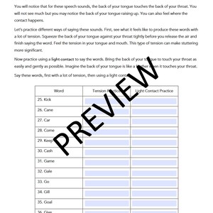 Intro to Light Contacts Worksheet for Speech Therapy (editable ...