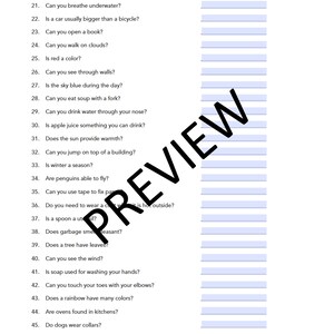 Auditory Processing Yes No Questions Worksheet for Speech Therapy ...