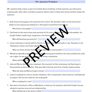 WH- Questions Worksheet for Speech Therapy (editable, Fillable ...
