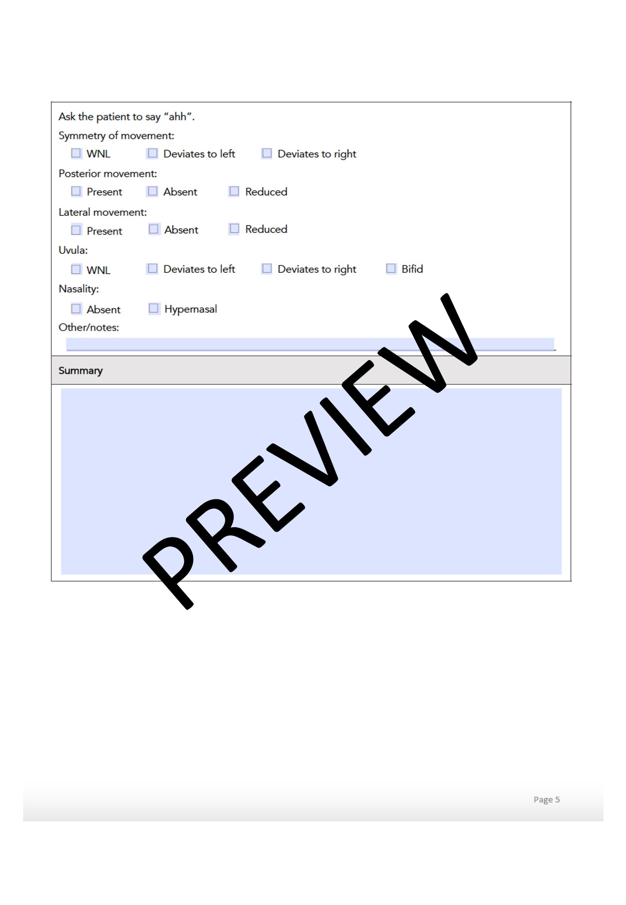 Oral Motor Assessment Worksheet for Speech Therapy (editable, Fillable ...