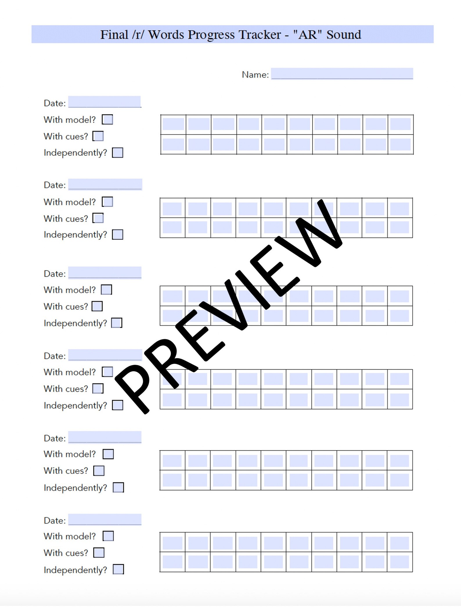 Final /R/ Words “AR” Sound Worksheet for Speech Therapy (editable ...