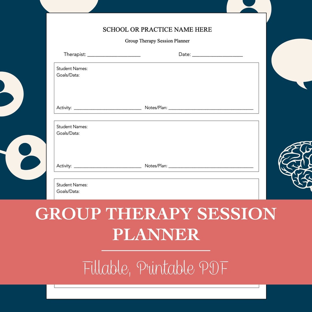 Group Therapy Session Planner Worksheet for Speech Therapy (editable ...