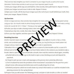 Stroke Worksheet for Speech Therapy (editable, Fillable, Printable PDF ...