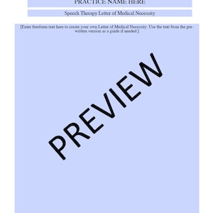 Letter of Medical Necessity for Speech Therapy (editable, Fillable ...