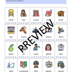 Final R Words AIR Sound Worksheet for Speech Therapy (editable ...