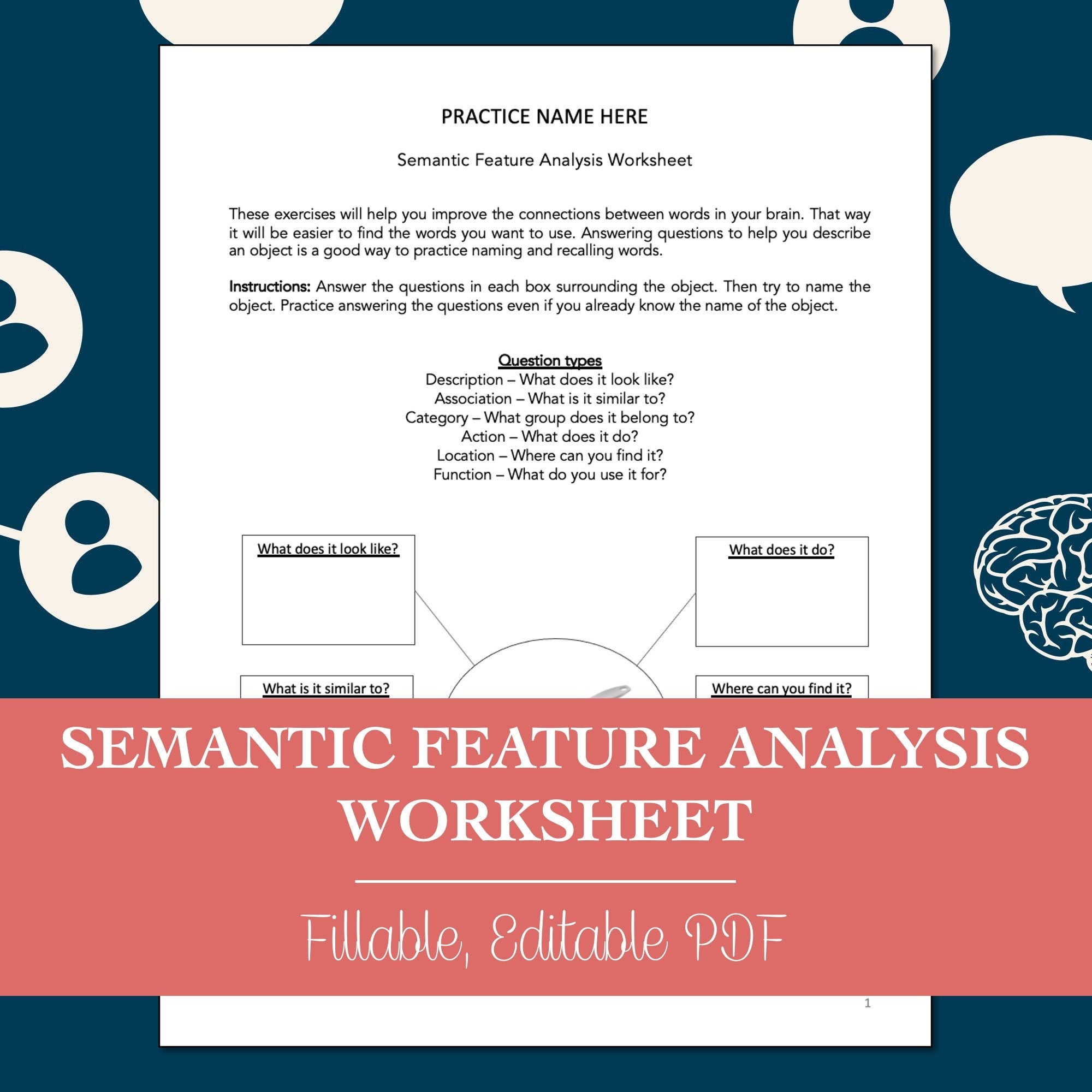 Semantic Feature Analysis Worksheet for Speech Therapy - Etsy Semantic Feature Analysis Worksheet for Speech Therapy - Etsy