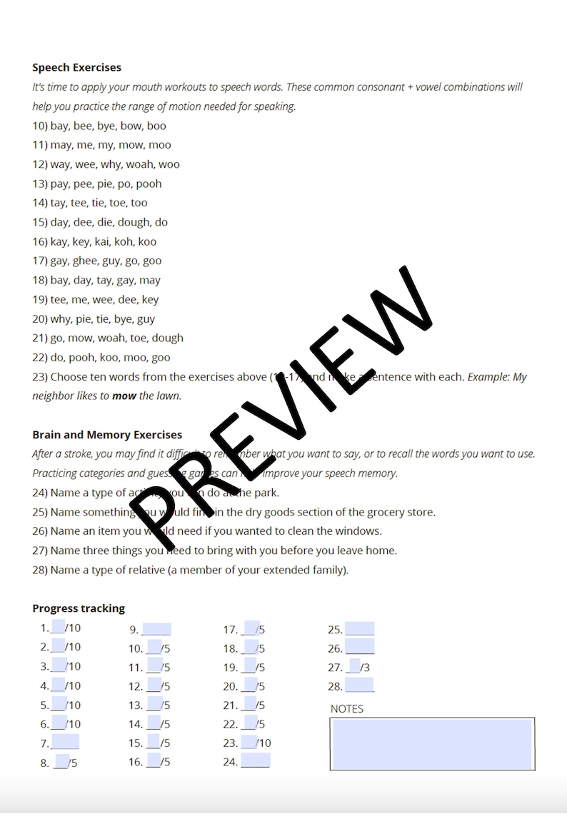 Stroke Worksheet for Speech Therapy (editable, Fillable, Printable PDF ...