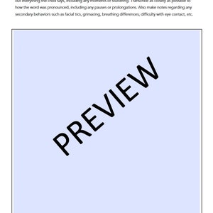 Informal Fluency Assessment for Speech Therapy (editable, Fillable ...