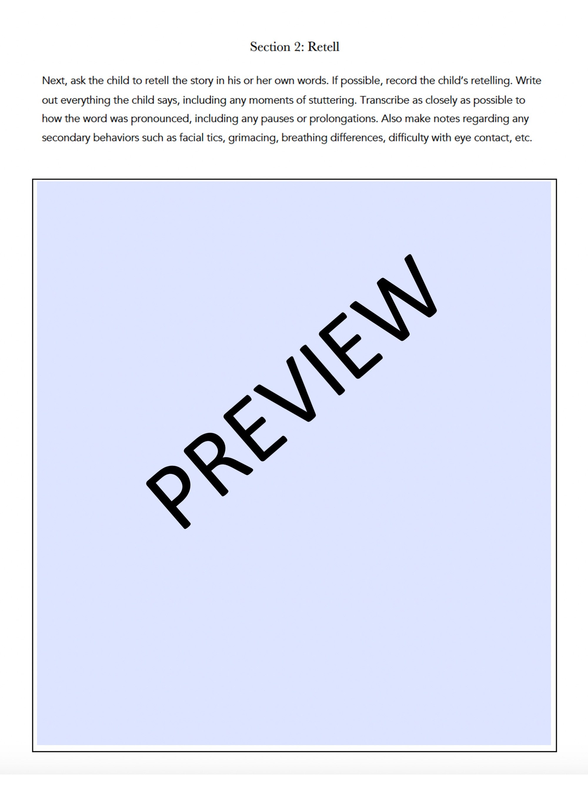 Informal Fluency Assessment for Speech Therapy (editable, Fillable ...