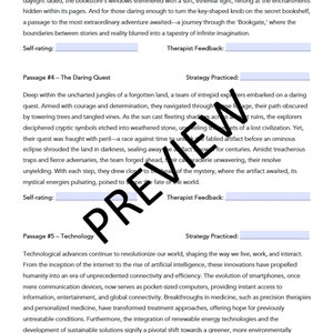 Reading Passages Worksheet for Stuttering Practice (upper Level) for ...