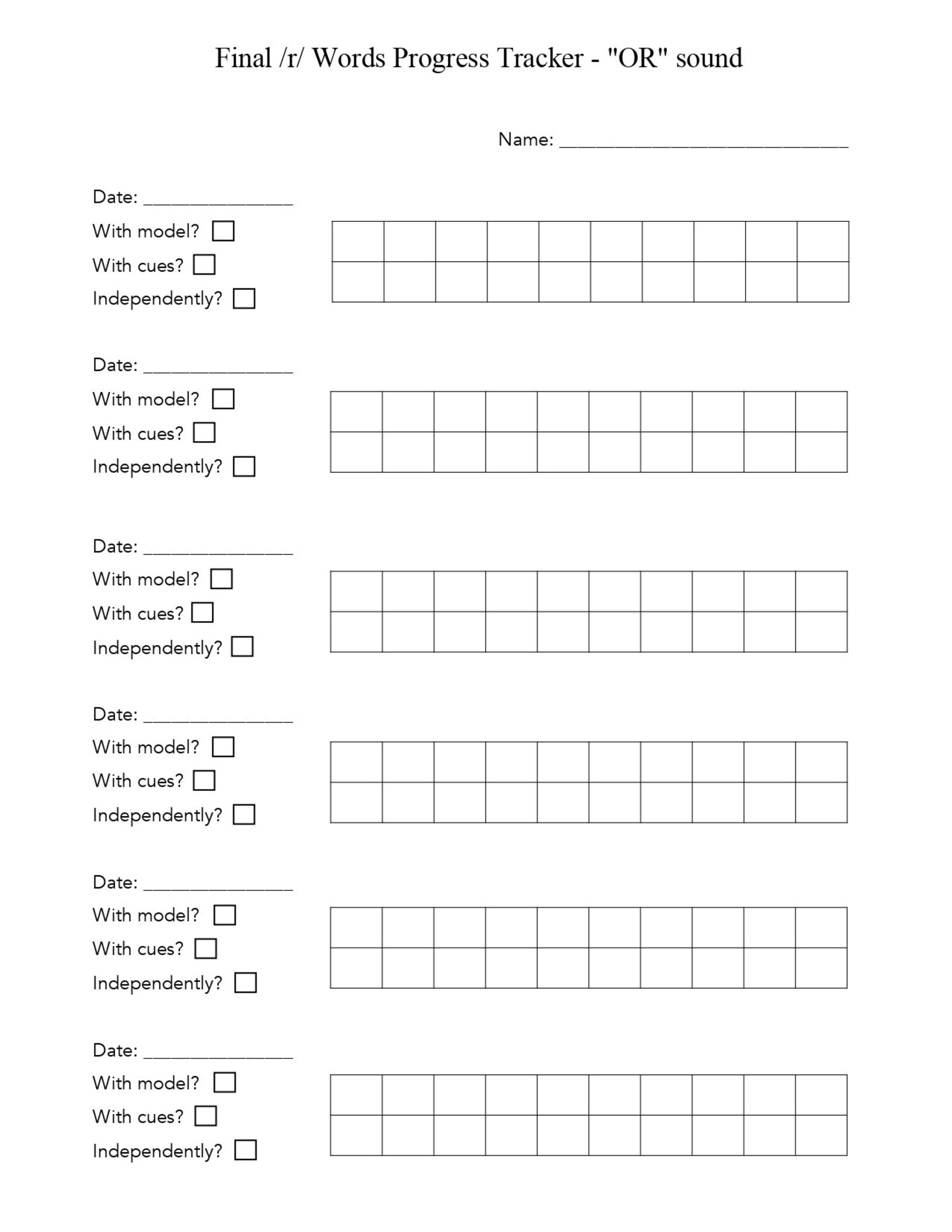 Vocalic /R/ Worksheets Bundle for Speech Therapy (editable, Fillable ...